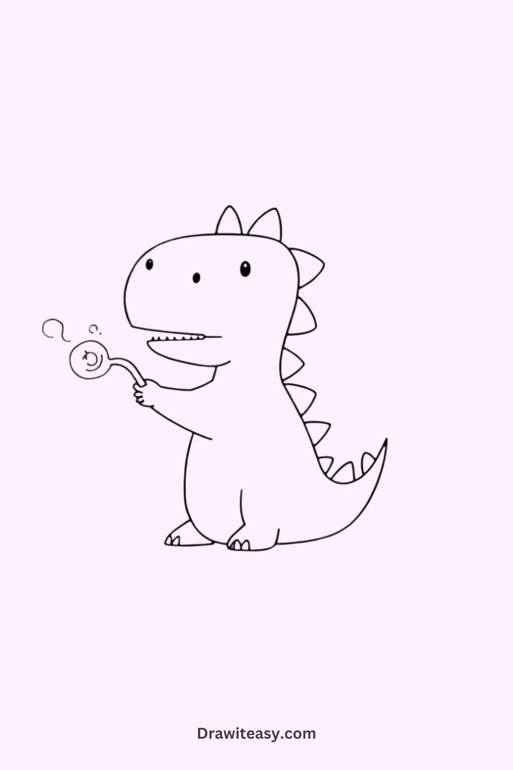 30 Easy Cute Dinosaur Drawing Ideas - Draw It Easy
