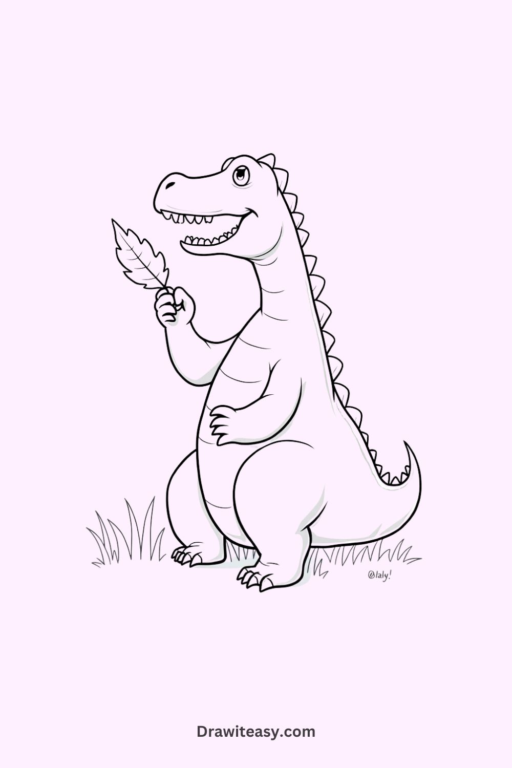 30 Easy Cute Dinosaur Drawing Ideas - Draw It Easy