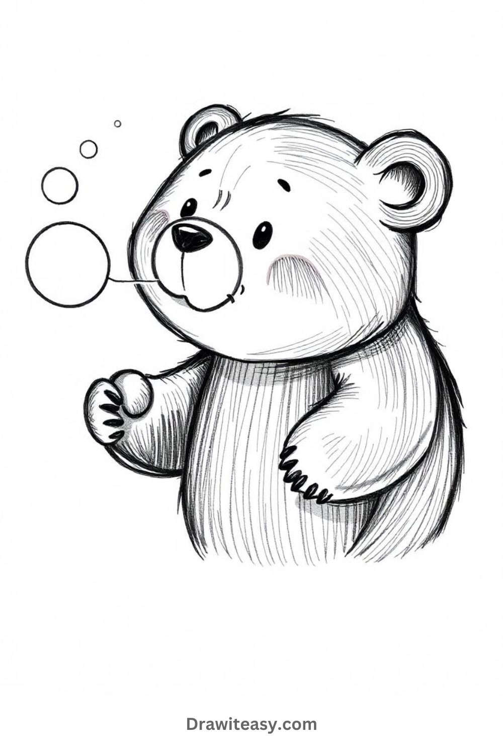 30 Easy Cute Bear Drawing Ideas - Draw It Easy