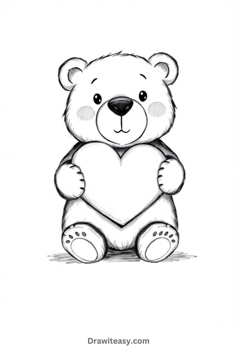 30 Easy Cute Bear Drawing Ideas - Draw It Easy