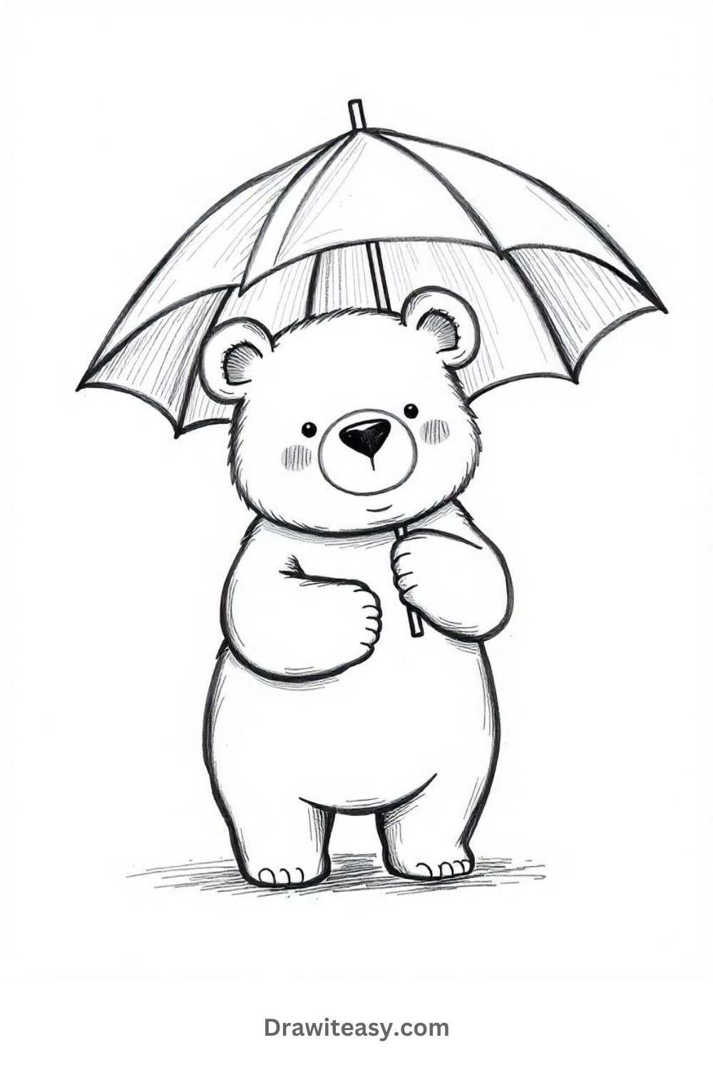 30 Easy Cute Bear Drawing Ideas - Draw It Easy