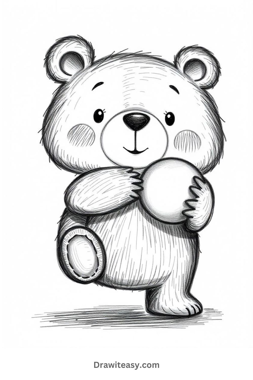 30 Easy Cute Bear Drawing Ideas - Draw It Easy
