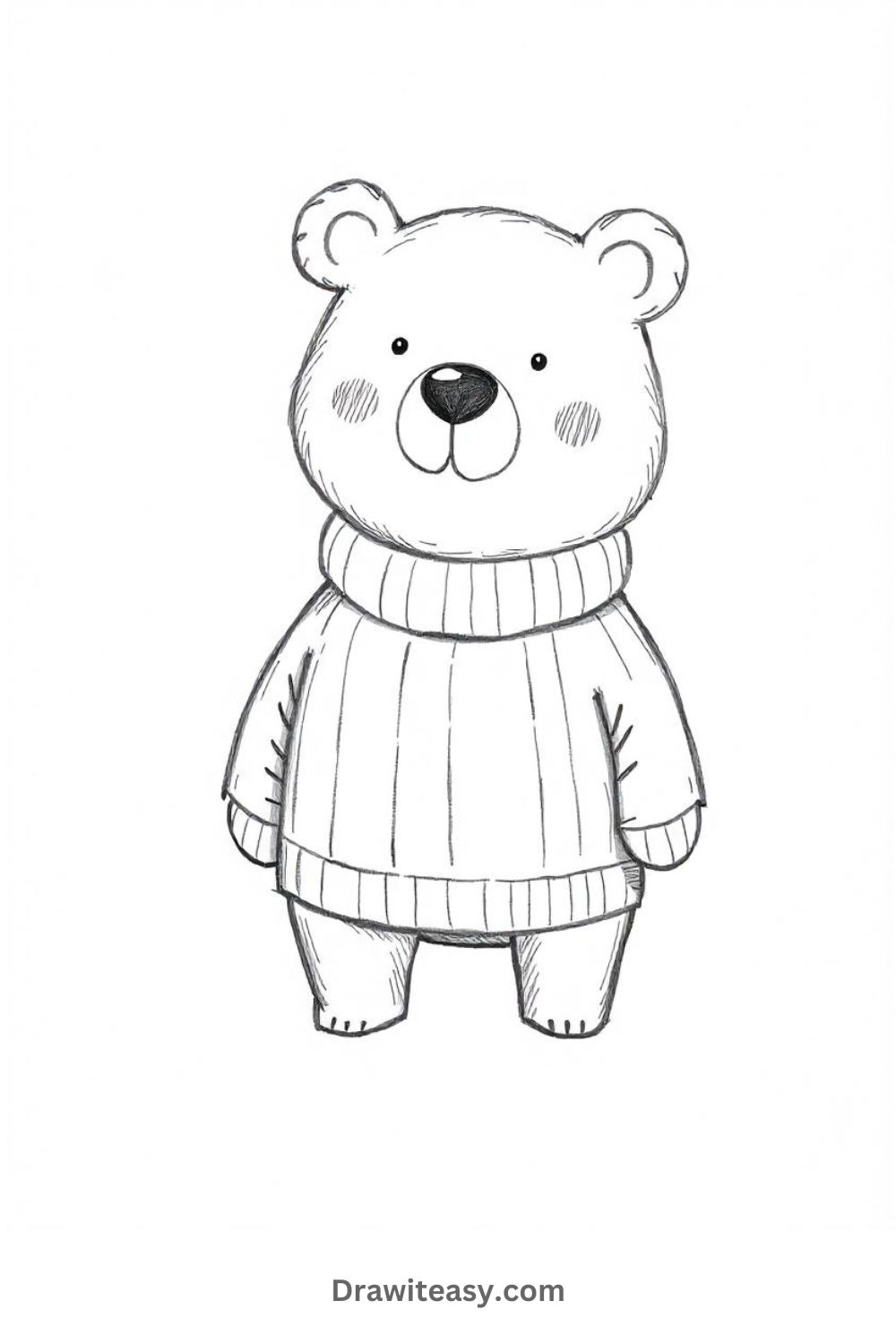 30 Easy Cute Bear Drawing Ideas - Draw It Easy