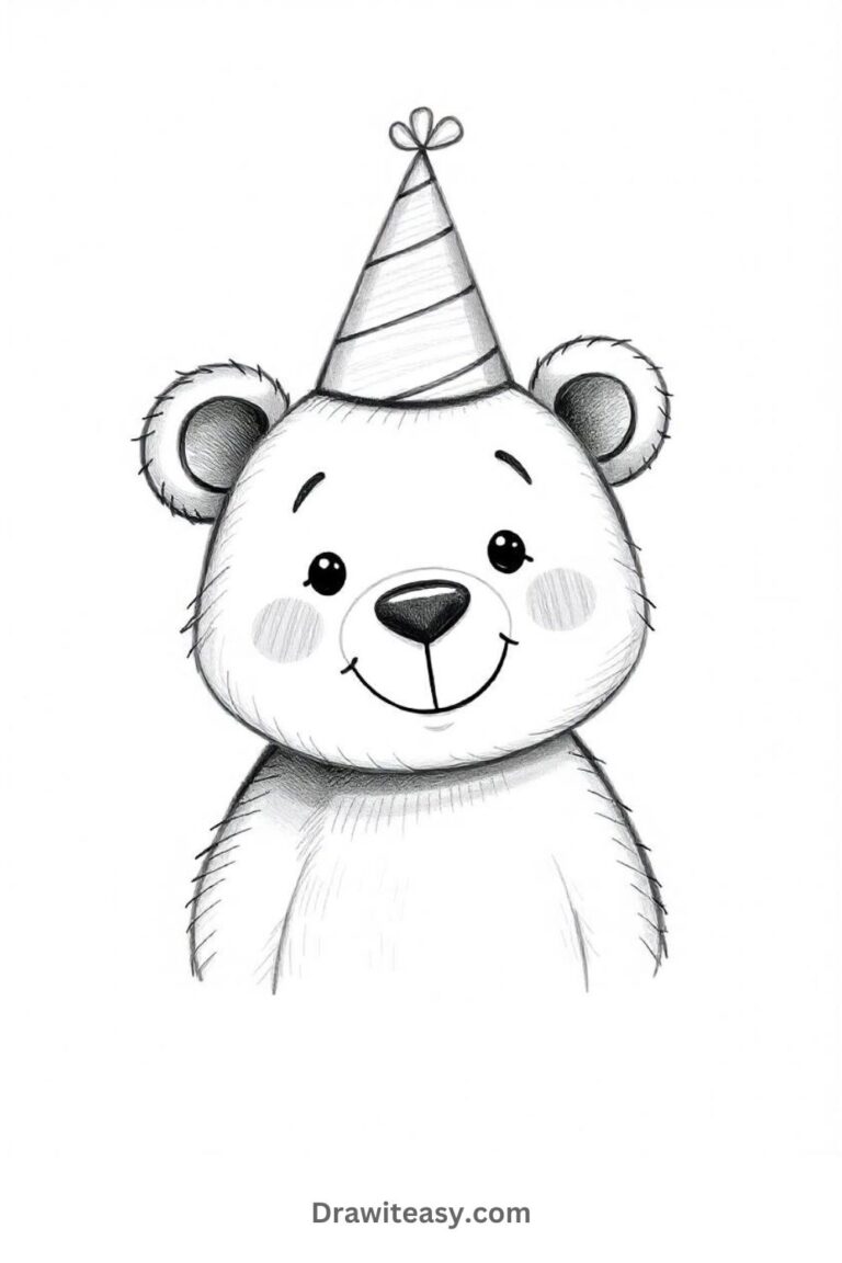 30 Easy Cute Bear Drawing Ideas - Draw It Easy