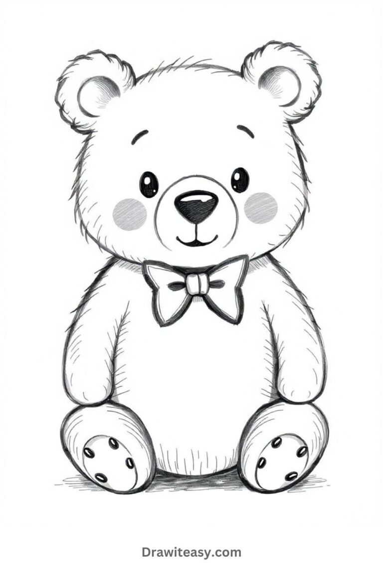 30 Easy Cute Bear Drawing Ideas - Draw It Easy