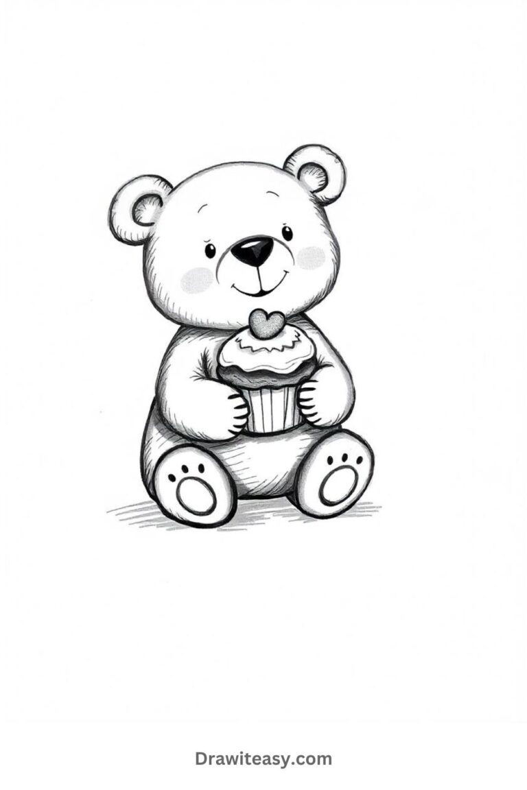 30 Easy Cute Bear Drawing Ideas - Draw It Easy