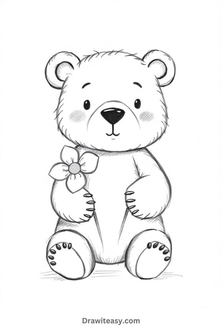 30 Easy Cute Bear Drawing Ideas - Draw It Easy