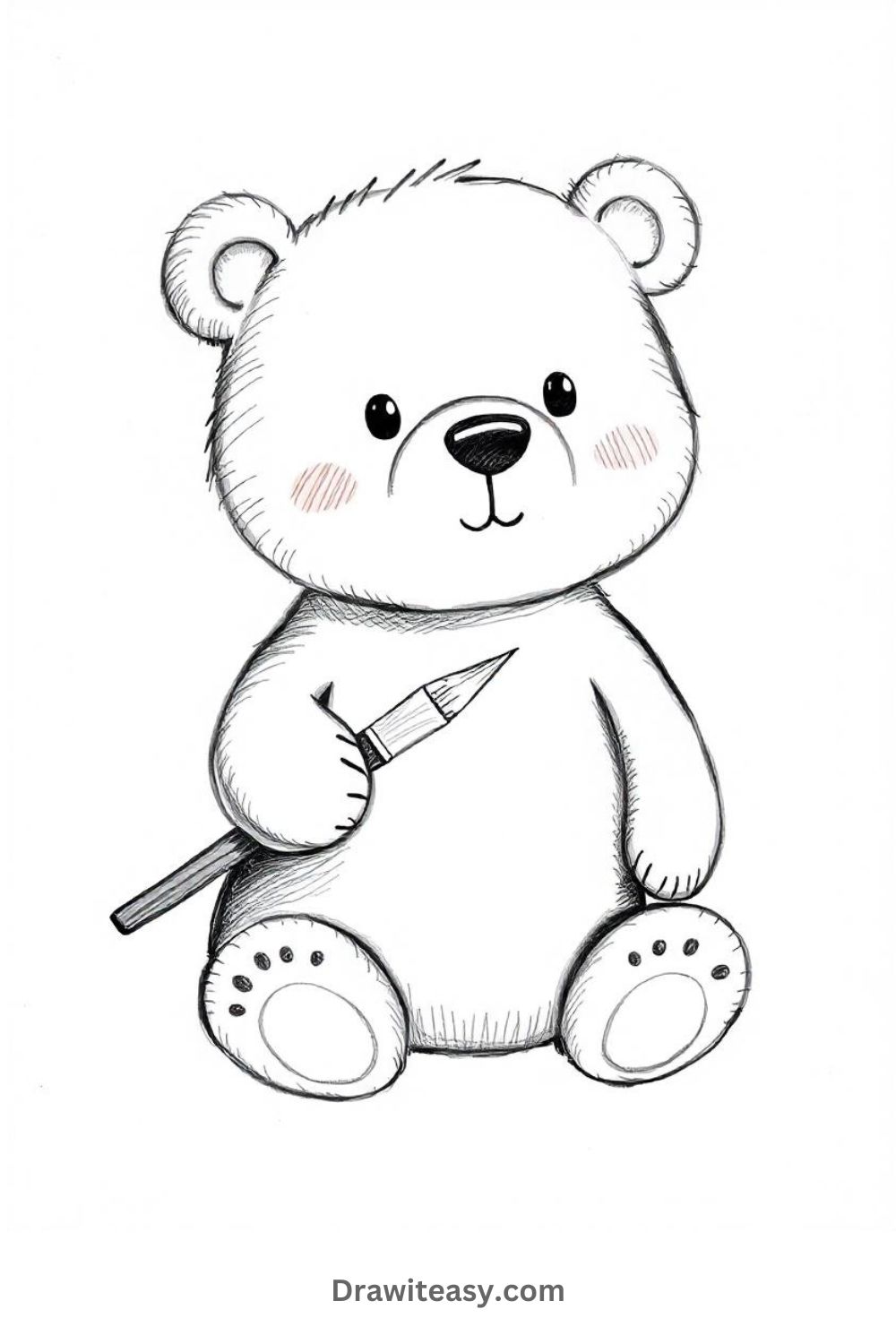 30 Easy Cute Bear Drawing Ideas - Draw It Easy