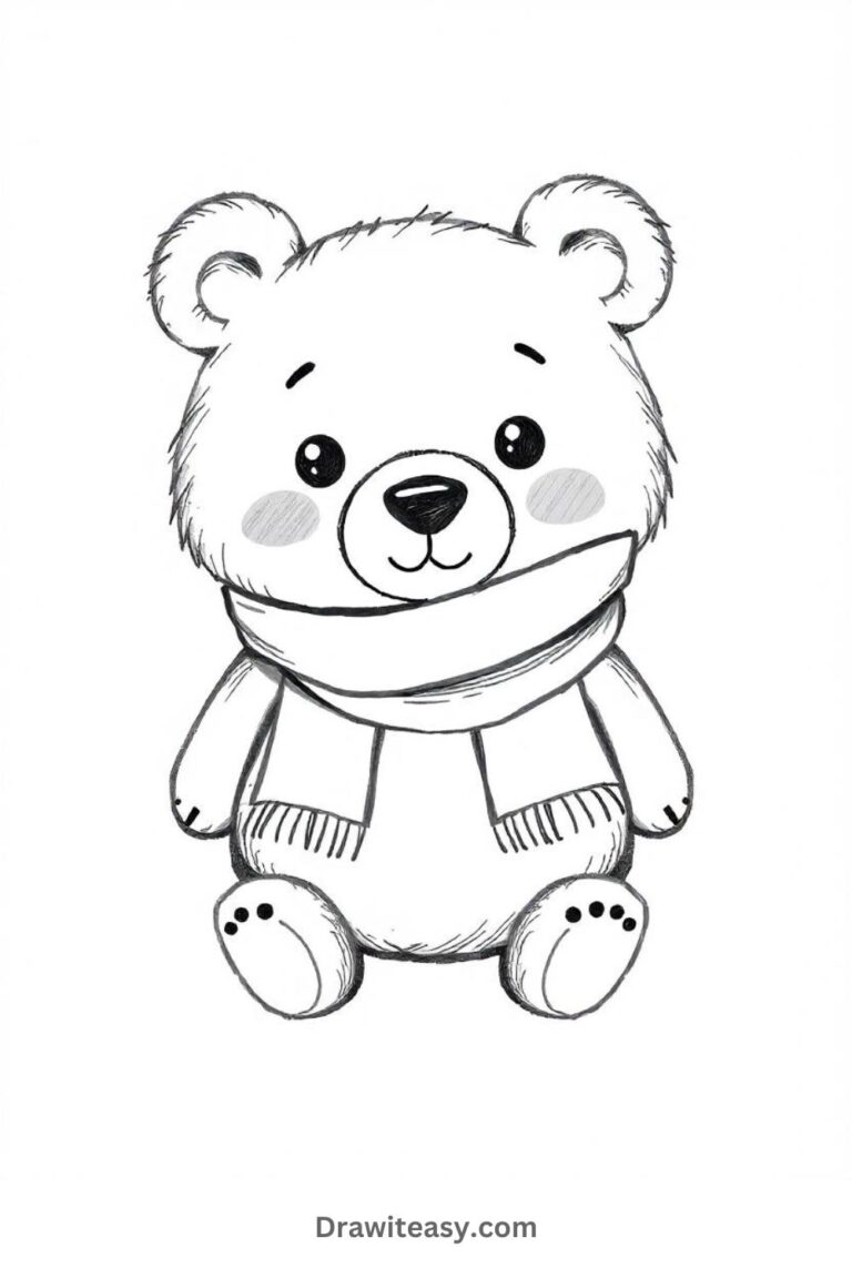30 Easy Cute Bear Drawing Ideas - Draw It Easy