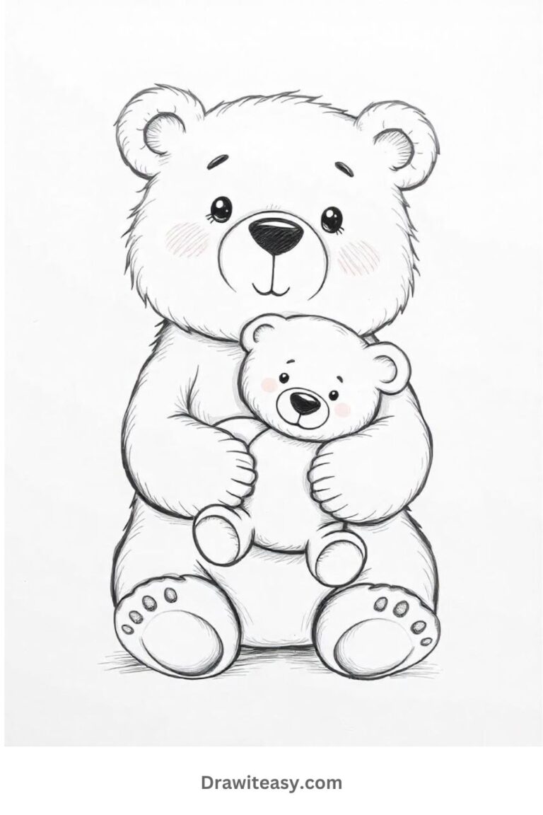 30 Easy Cute Bear Drawing Ideas - Draw It Easy
