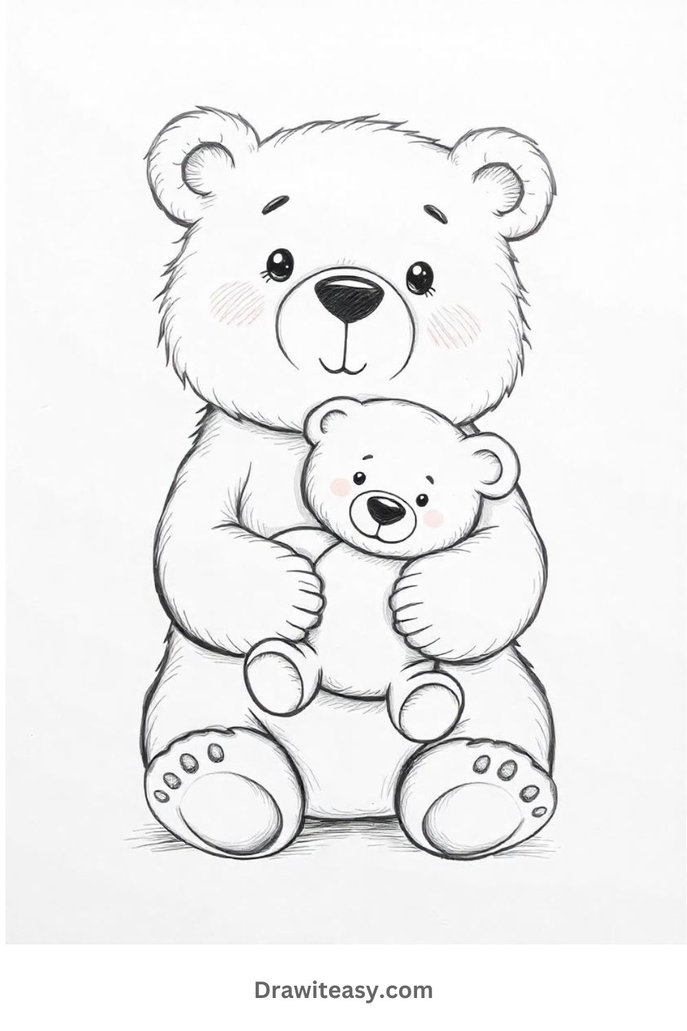 30 Easy Cute Bear Drawing Ideas - Draw It Easy