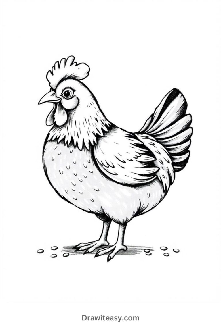 21 Easy Cute Chicken Drawing Ideas - Draw It Easy