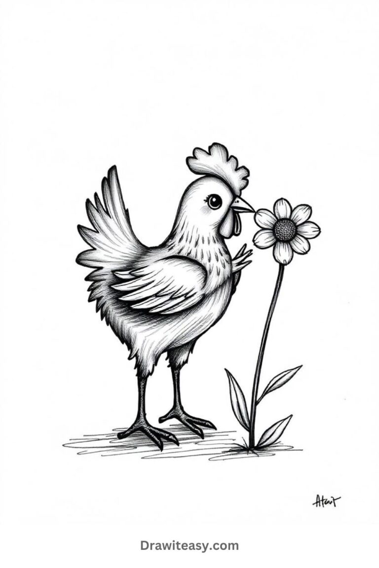 21 Easy Cute Chicken Drawing Ideas - Draw It Easy