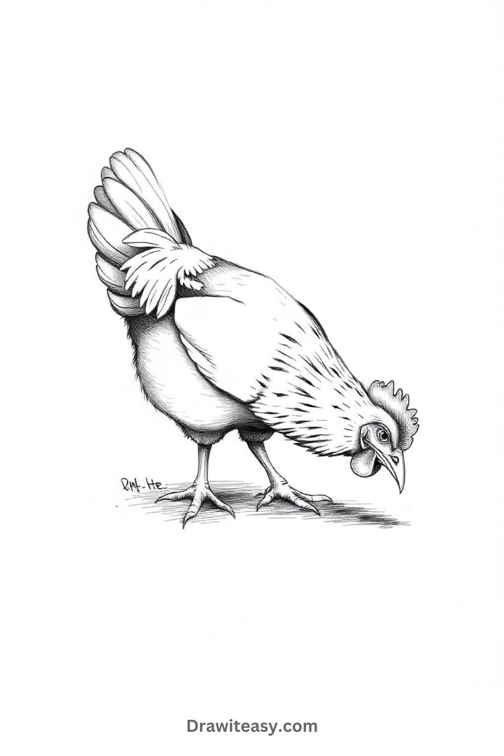 21 Easy Cute Chicken Drawing Ideas - Draw It Easy