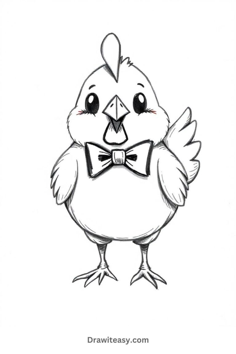21 Easy Cute Chicken Drawing Ideas - Draw It Easy
