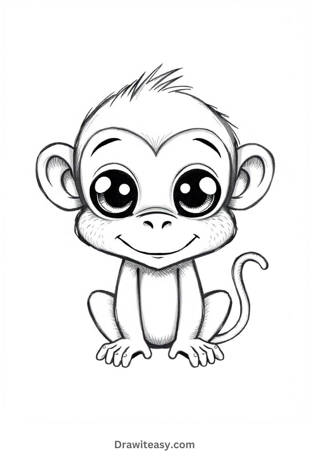 26 Cute Easy Monkey Drawing Ideas - Draw It Easy