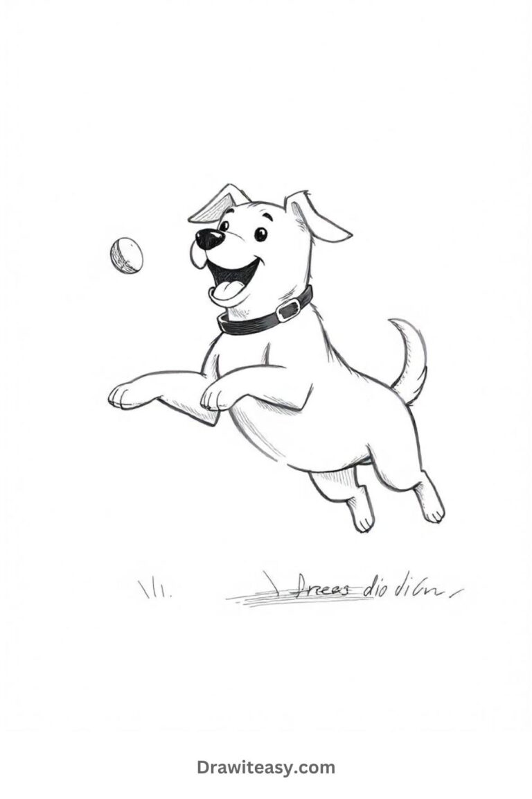 30 Cute Easy Dog Drawing Ideas - Draw It Easy