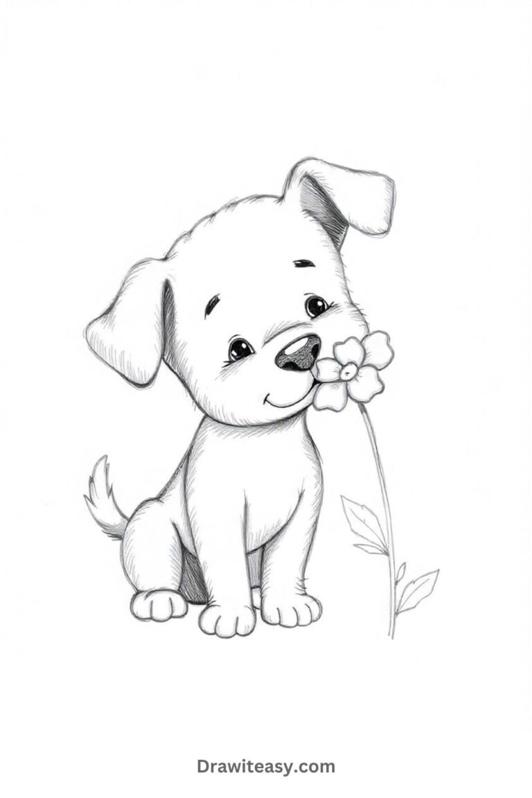 30 Cute Easy Dog Drawing Ideas - Draw It Easy