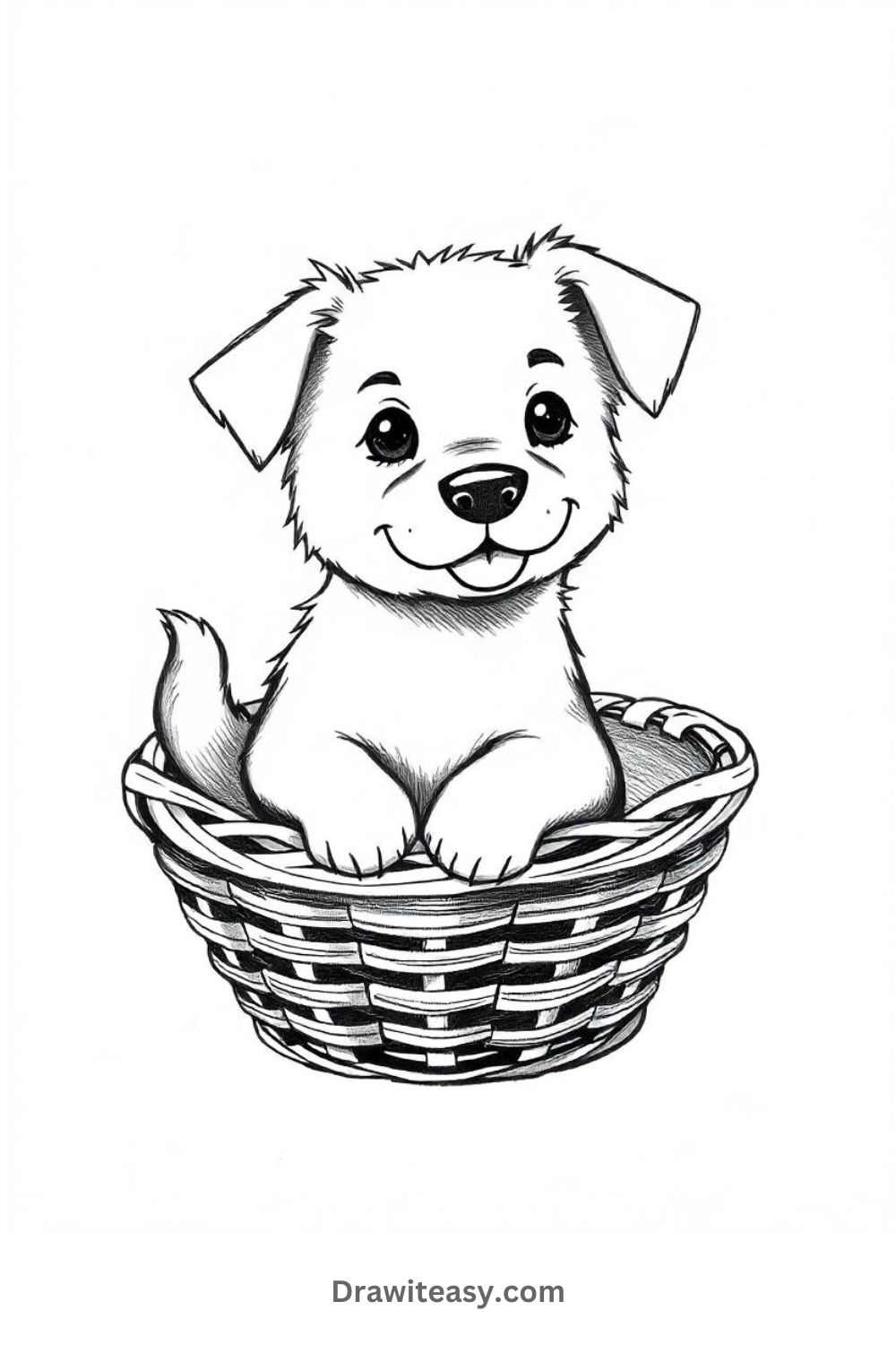30 Cute Easy Dog Drawing Ideas - Draw It Easy