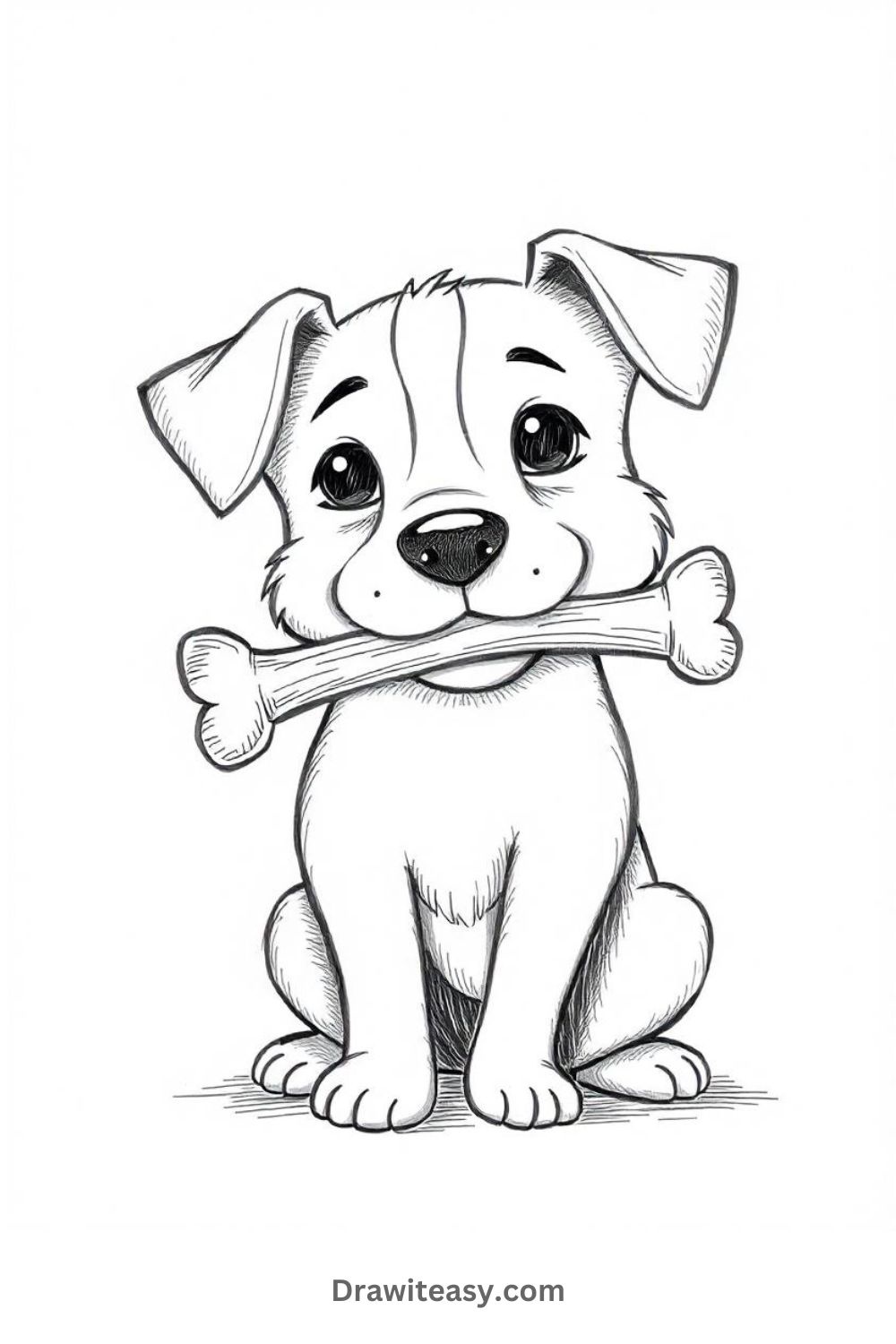 30 Cute Easy Dog Drawing Ideas - Draw It Easy