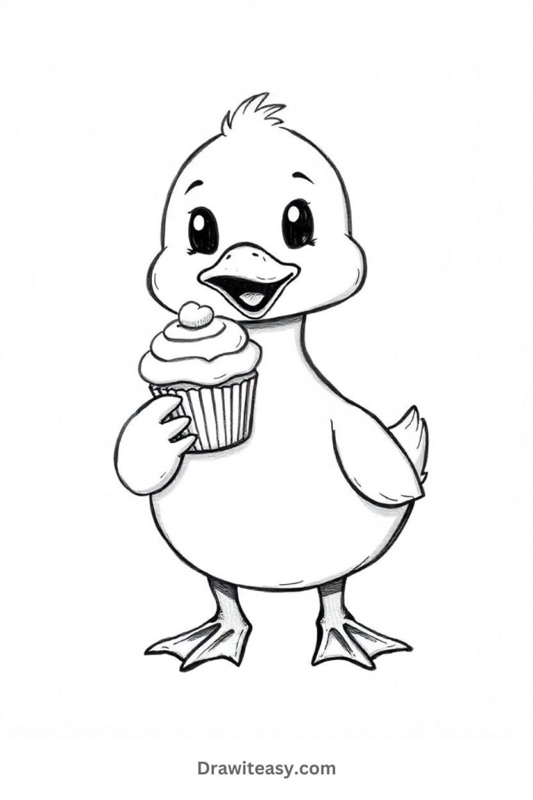 30 Easy Cute Duck Drawing Ideas - Draw It Easy