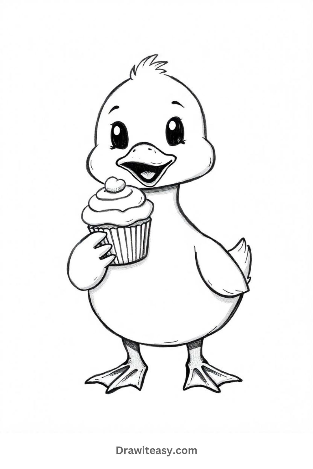 30 Easy Cute Duck Drawing Ideas - Draw It Easy