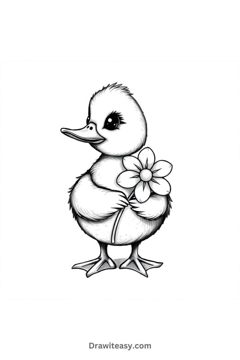 30 Easy Cute Duck Drawing Ideas - Draw It Easy