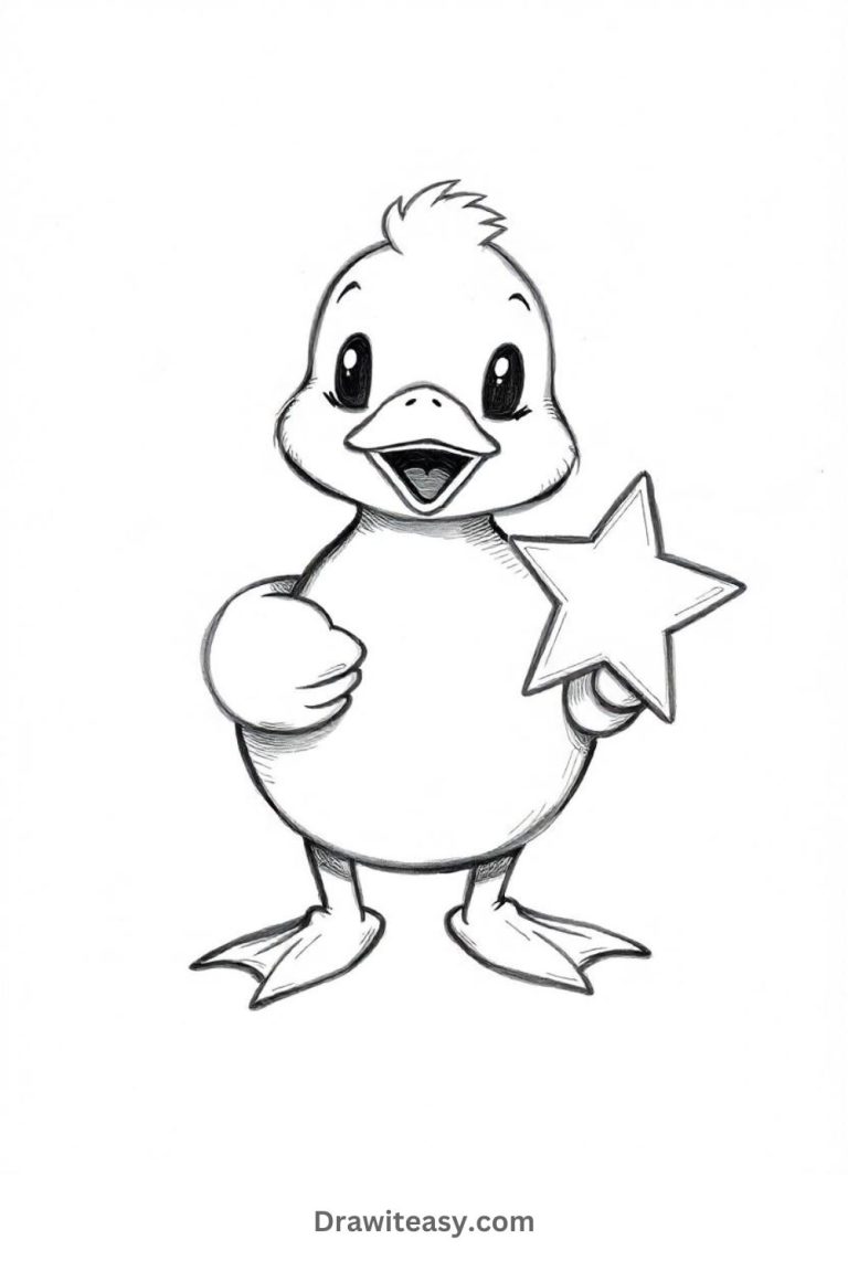 30 Easy Cute Duck Drawing Ideas - Draw It Easy