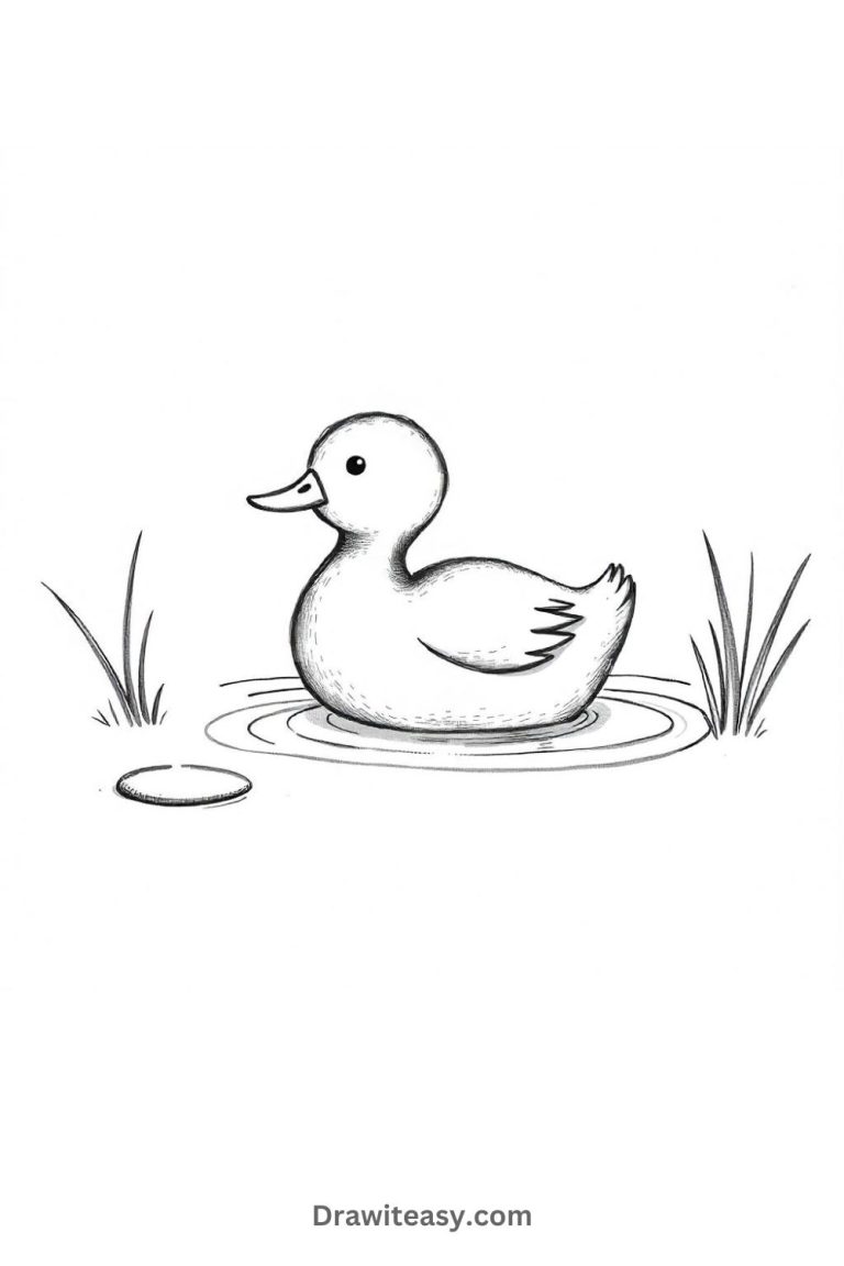 30 Easy Cute Duck Drawing Ideas - Draw It Easy