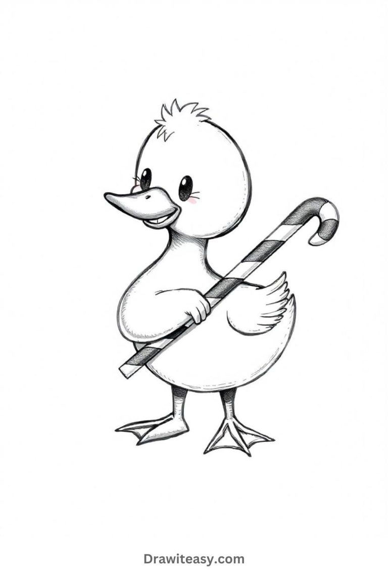 30 Easy Cute Duck Drawing Ideas - Draw It Easy