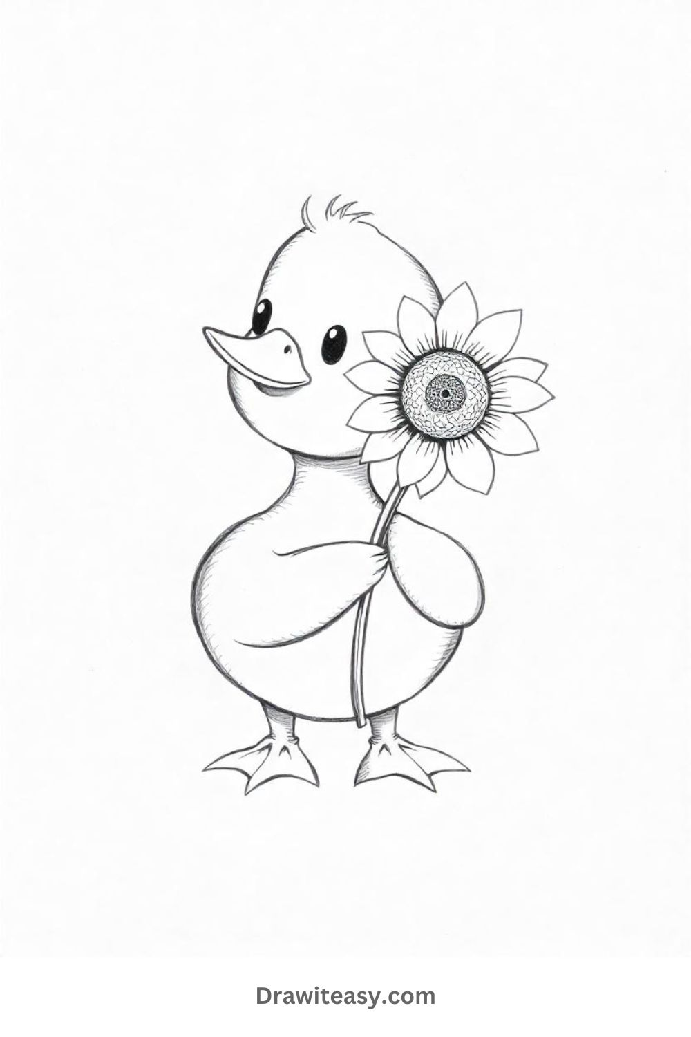 30 Easy Cute Duck Drawing Ideas - Draw It Easy
