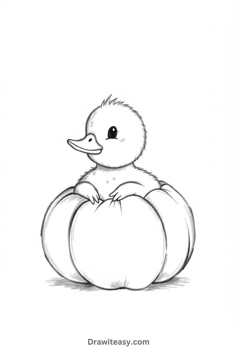 30 Easy Cute Duck Drawing Ideas - Draw It Easy