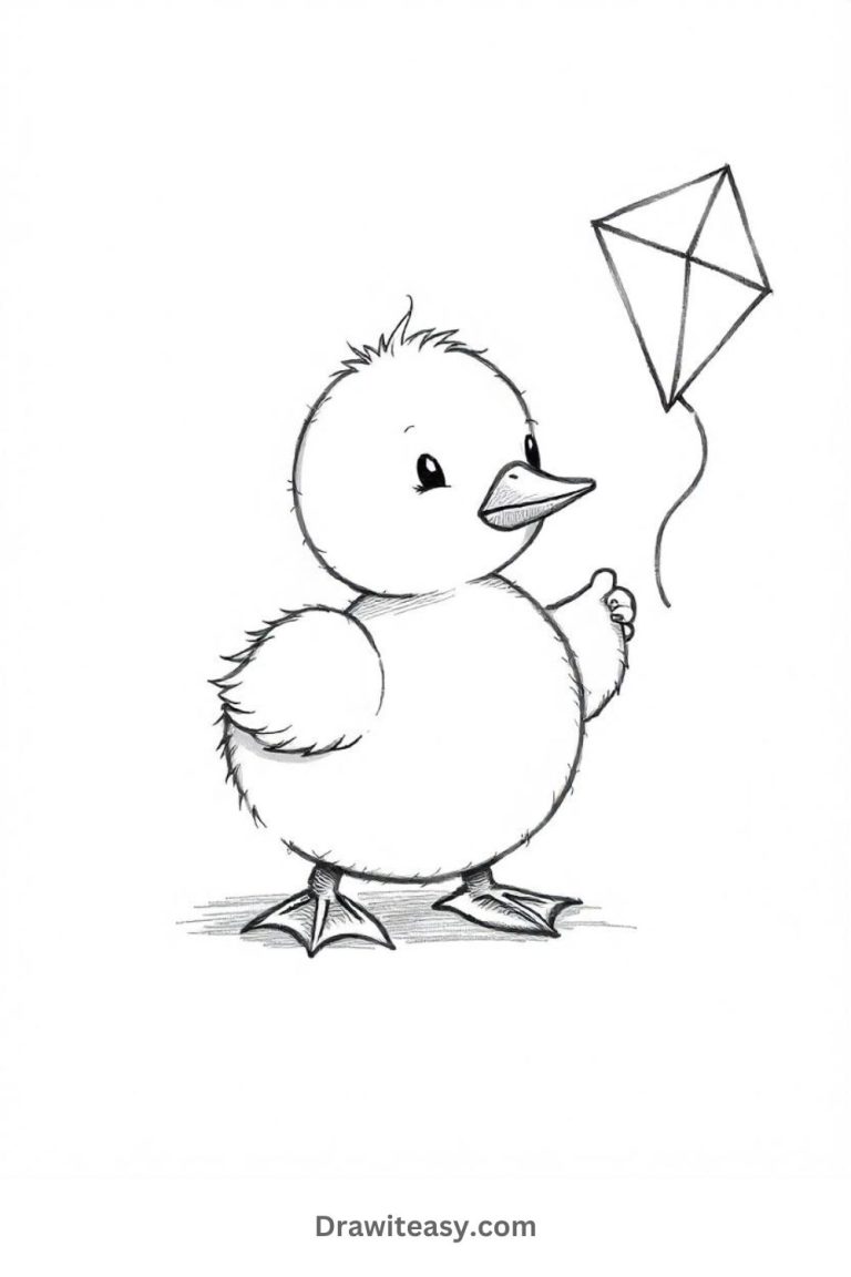 30 Easy Cute Duck Drawing Ideas - Draw It Easy