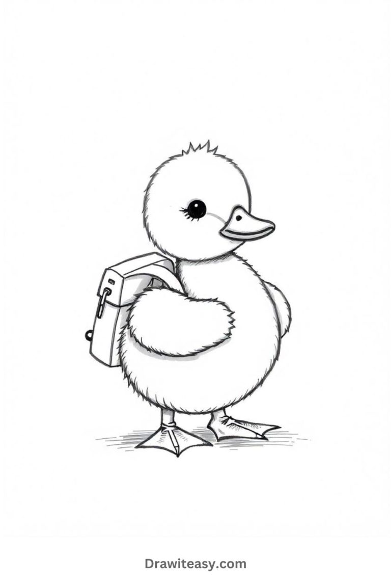 30 Easy Cute Duck Drawing Ideas - Draw It Easy