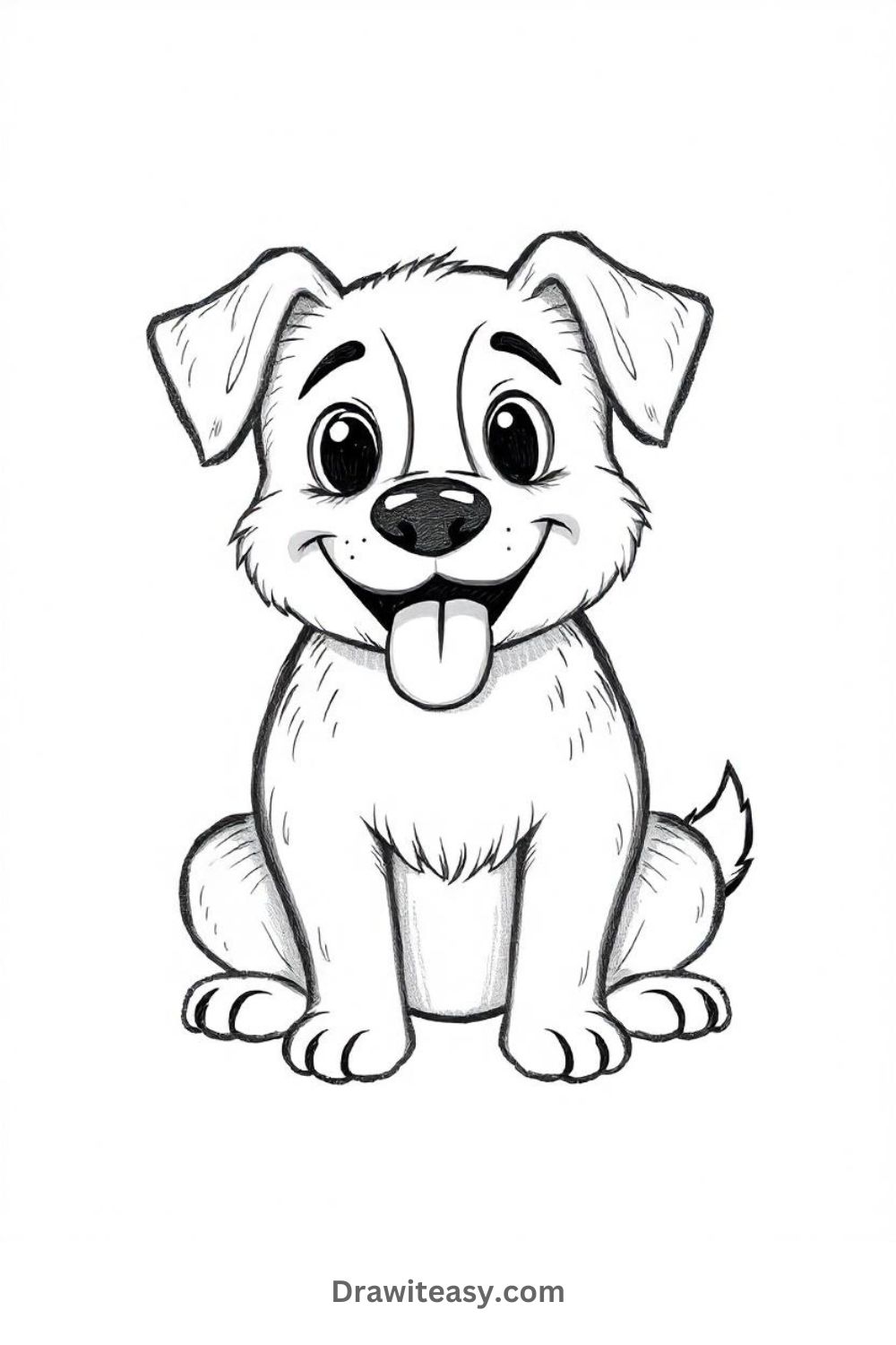 30 Cute Easy Dog Drawing Ideas - Draw It Easy