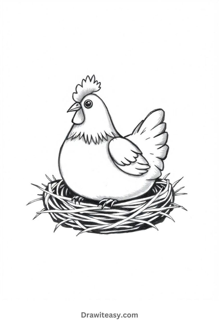 21 Easy Cute Chicken Drawing Ideas - Draw It Easy