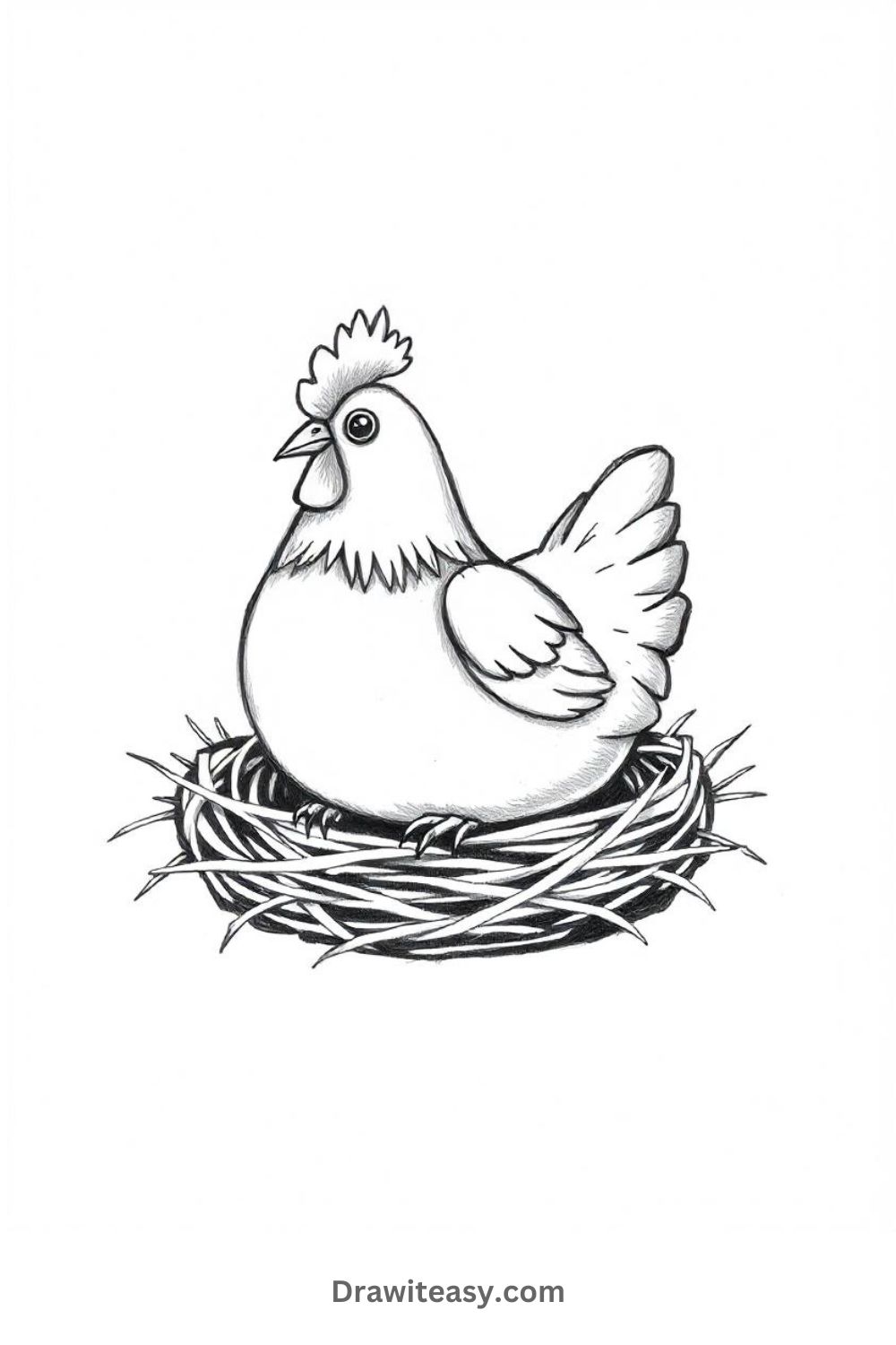 21 Easy Cute Chicken Drawing Ideas - Draw It Easy