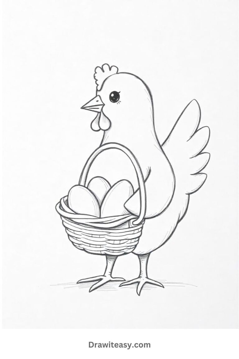 21 Easy Cute Chicken Drawing Ideas - Draw It Easy
