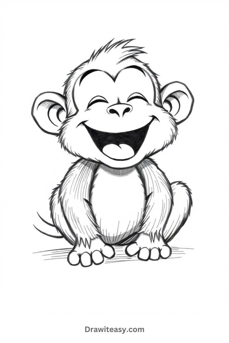 26 Cute Easy Monkey Drawing Ideas - Draw It Easy