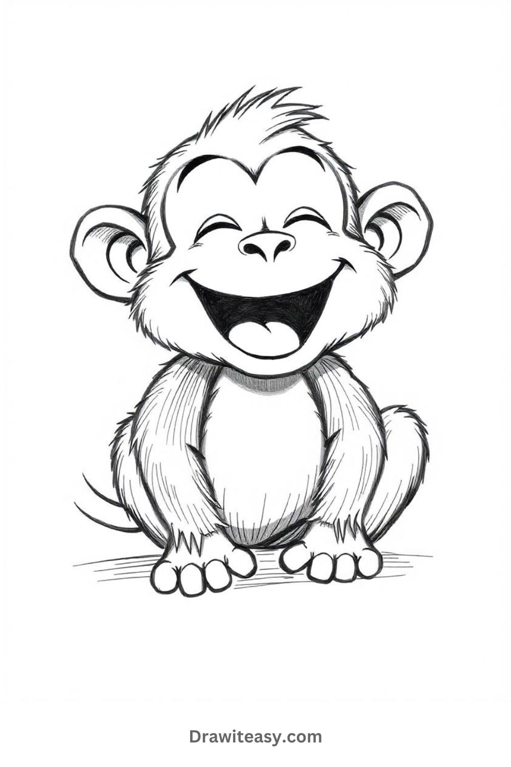 26 Cute Easy Monkey Drawing Ideas - Draw It Easy