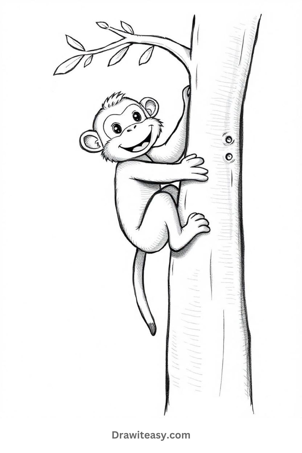 26 Cute Easy Monkey Drawing Ideas - Draw It Easy