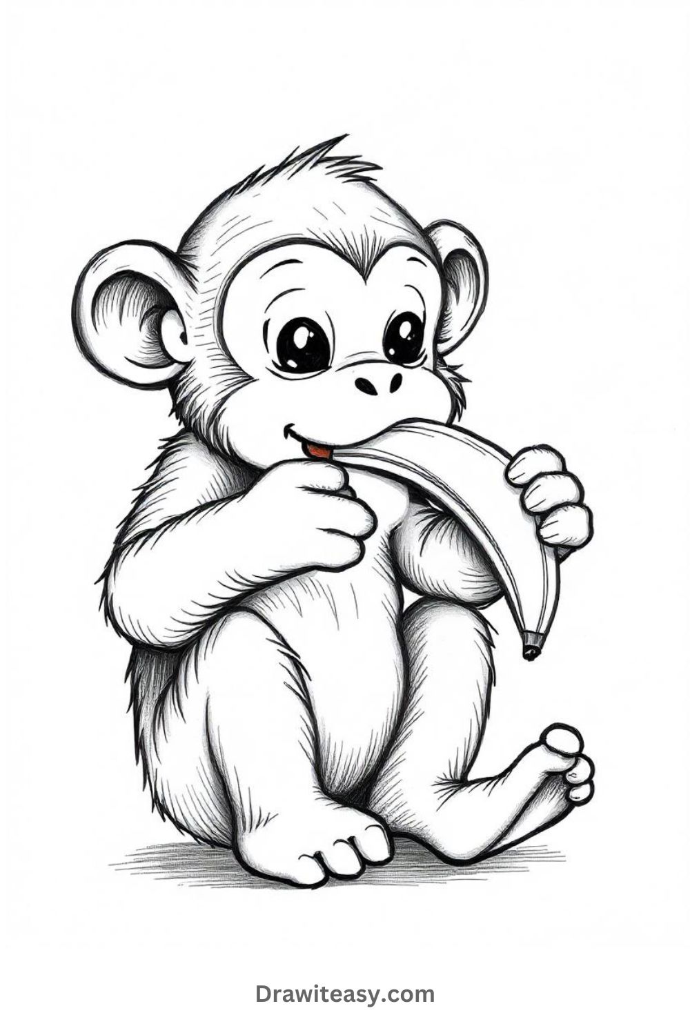 26 Cute Easy Monkey Drawing Ideas - Draw It Easy