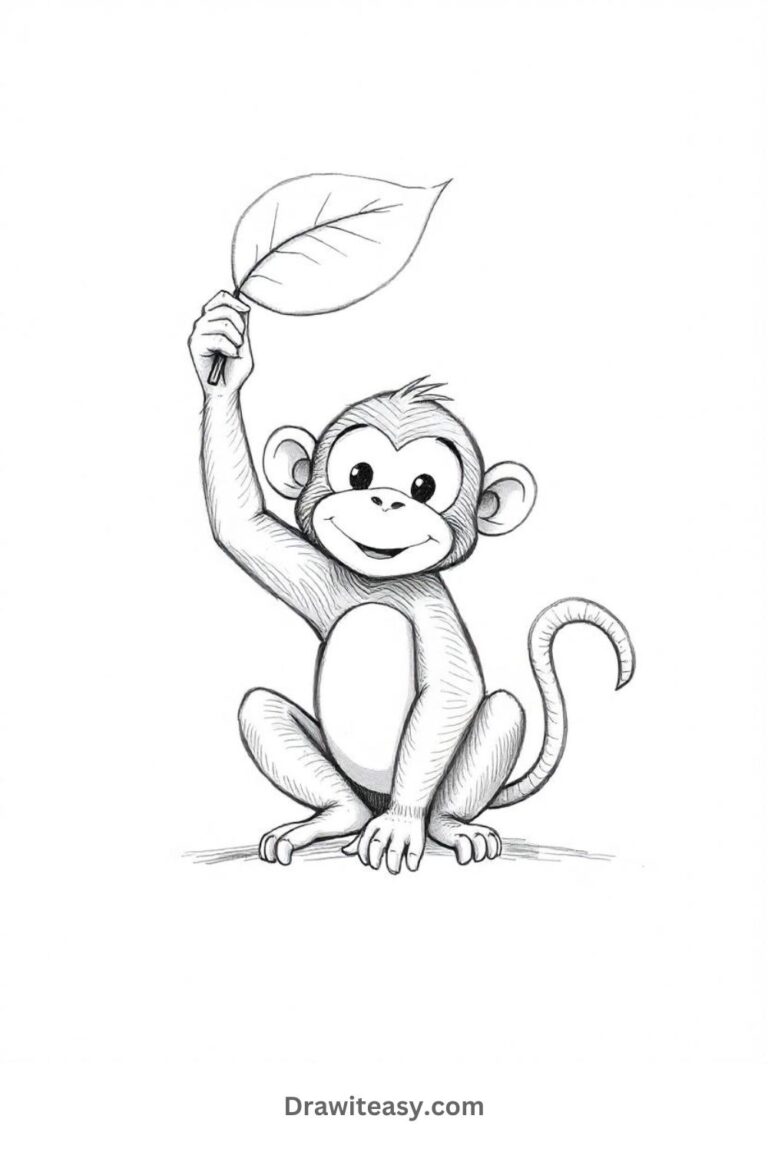 26 Cute Easy Monkey Drawing Ideas - Draw It Easy