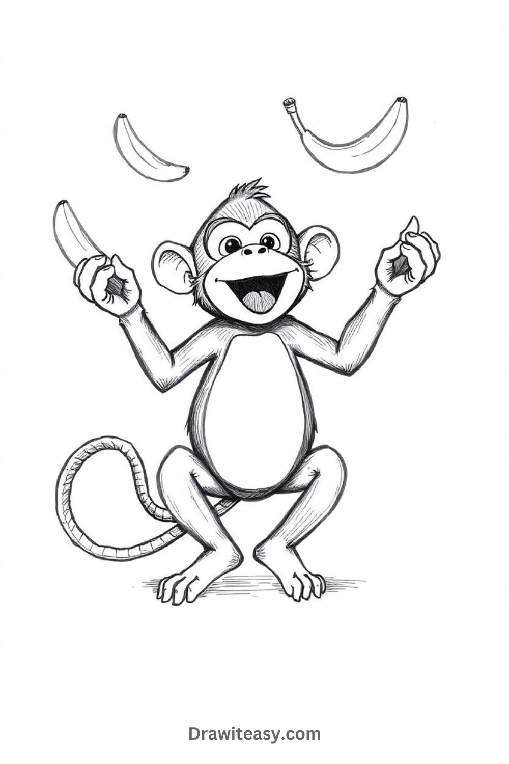 26 Cute Easy Monkey Drawing Ideas - Draw It Easy