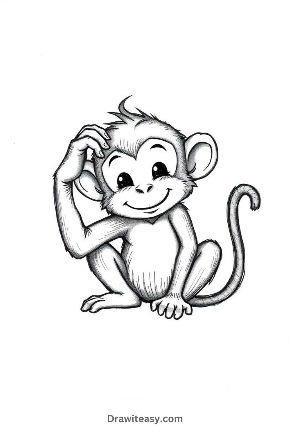26 Cute Easy Monkey Drawing Ideas - Draw It Easy