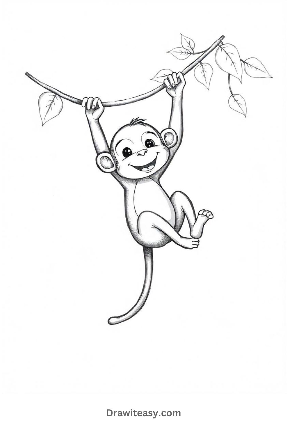 26 Cute Easy Monkey Drawing Ideas - Draw It Easy