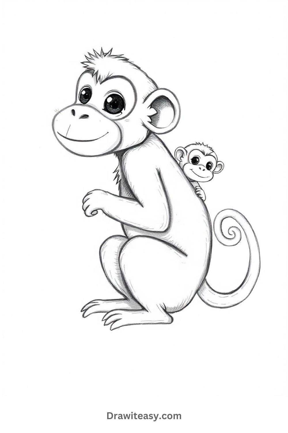 26 Cute Easy Monkey Drawing Ideas - Draw It Easy