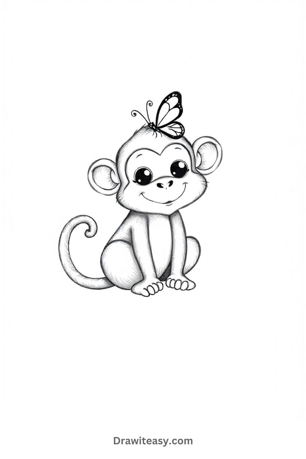 26 Cute Easy Monkey Drawing Ideas - Draw It Easy