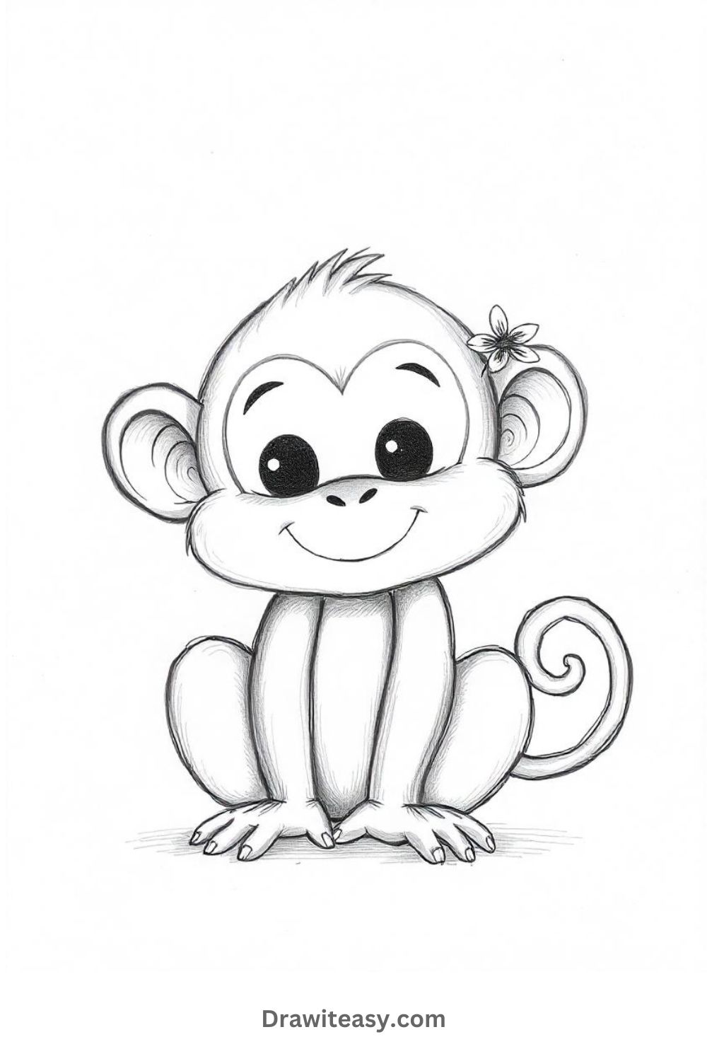 26 Cute Easy Monkey Drawing Ideas - Draw It Easy