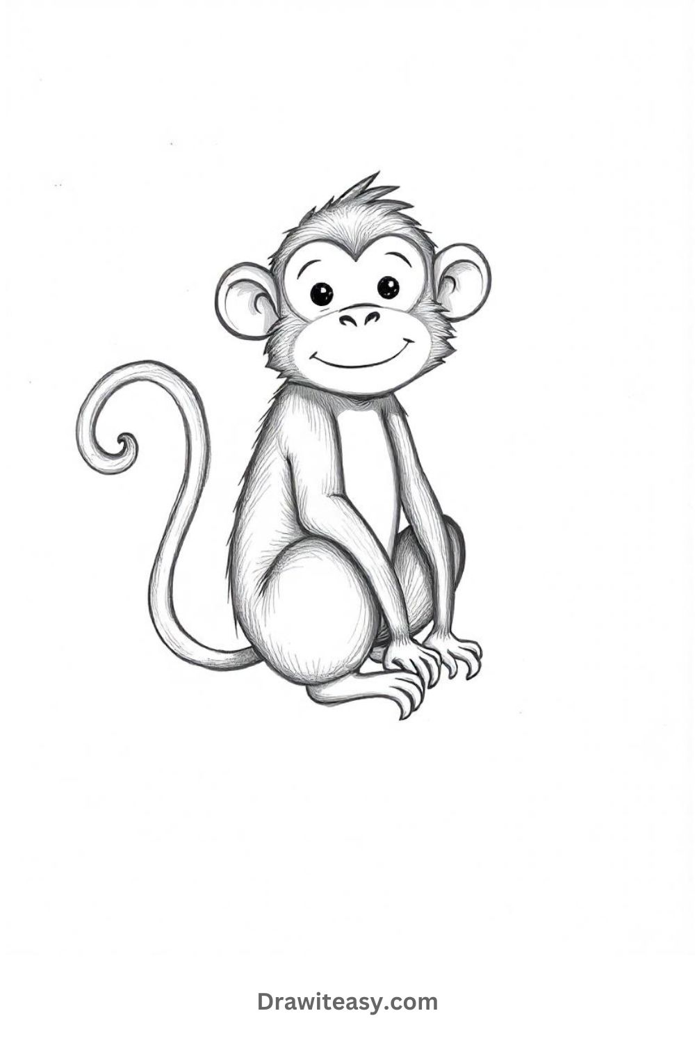 26 Cute Easy Monkey Drawing Ideas - Draw It Easy